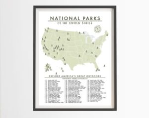 Epic US National Park Wall Maps To Help You Keep Track Of Your Travels ...