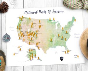 Epic US National Park Wall Maps To Help You Keep Track Of Your Travels ...