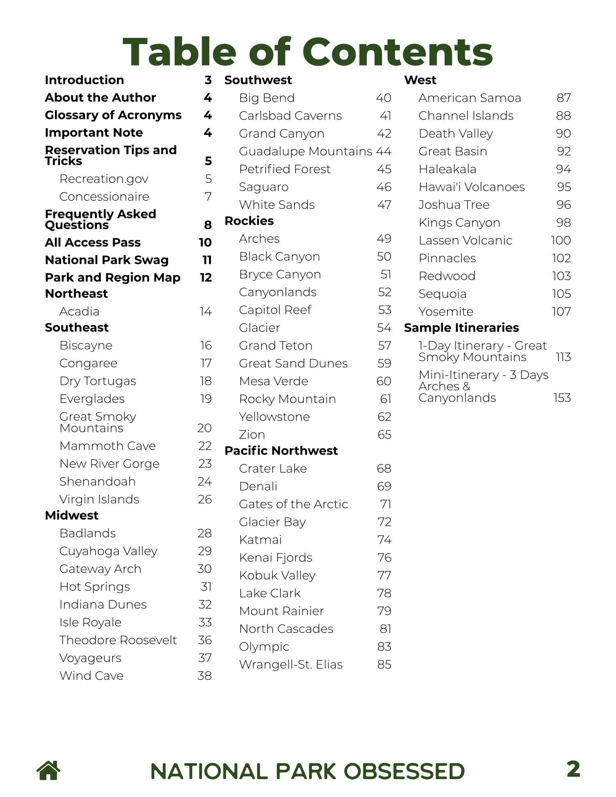 National Park Reservations Master List (2026) - National Park Obsessed